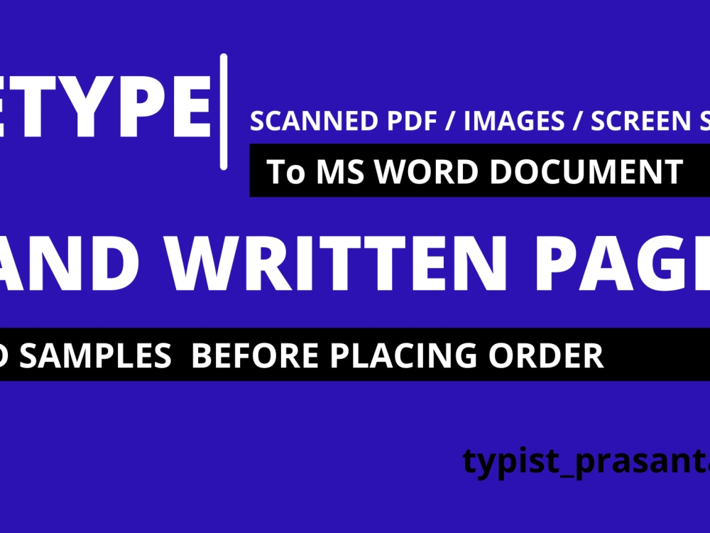 Retyped from scanned pdf, images in 24 hours | Upwork