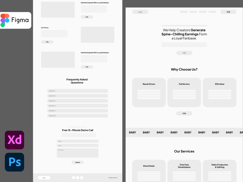Wireframe design for your website | Upwork