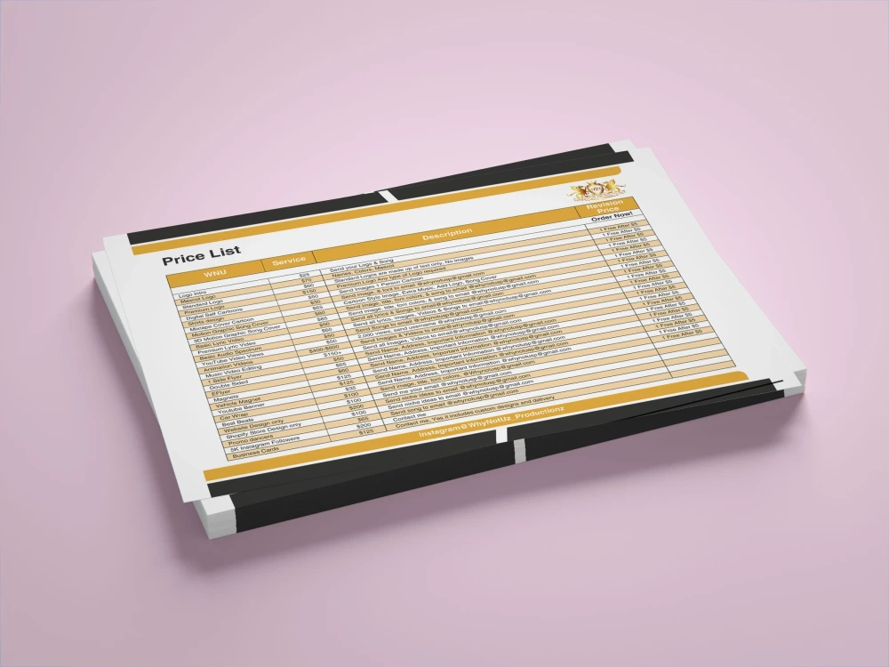An editable PDF price list, sell sheet, menu list, product catalog | Upwork