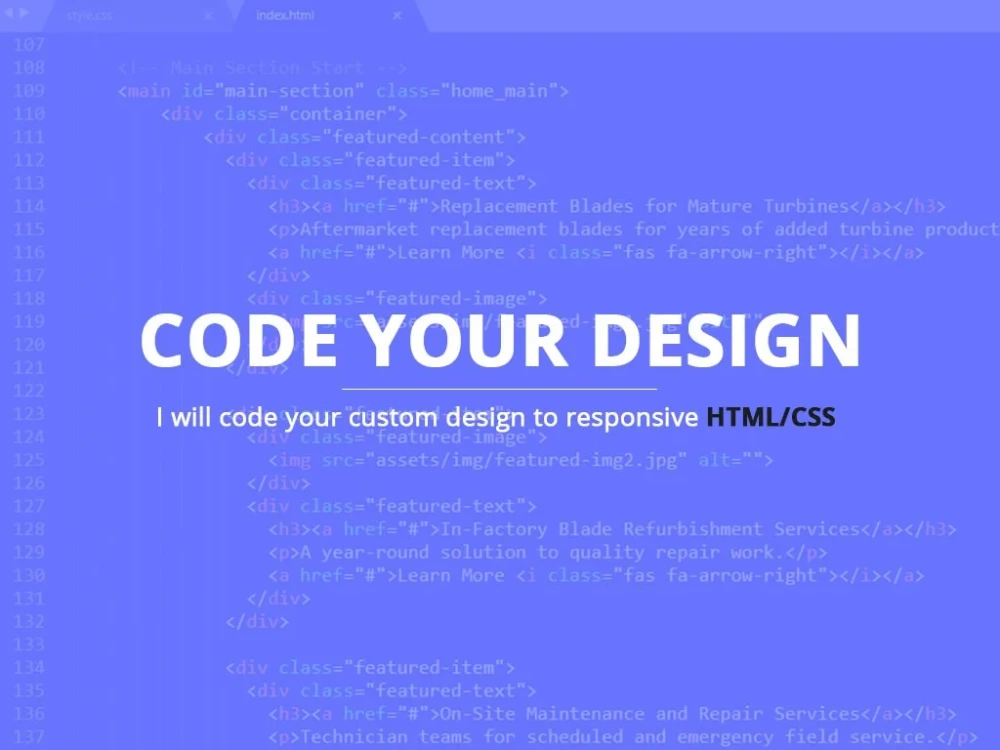 Your design PSD, XD, Sketch, Figma to fully responsive HTML/CSS | Upwork