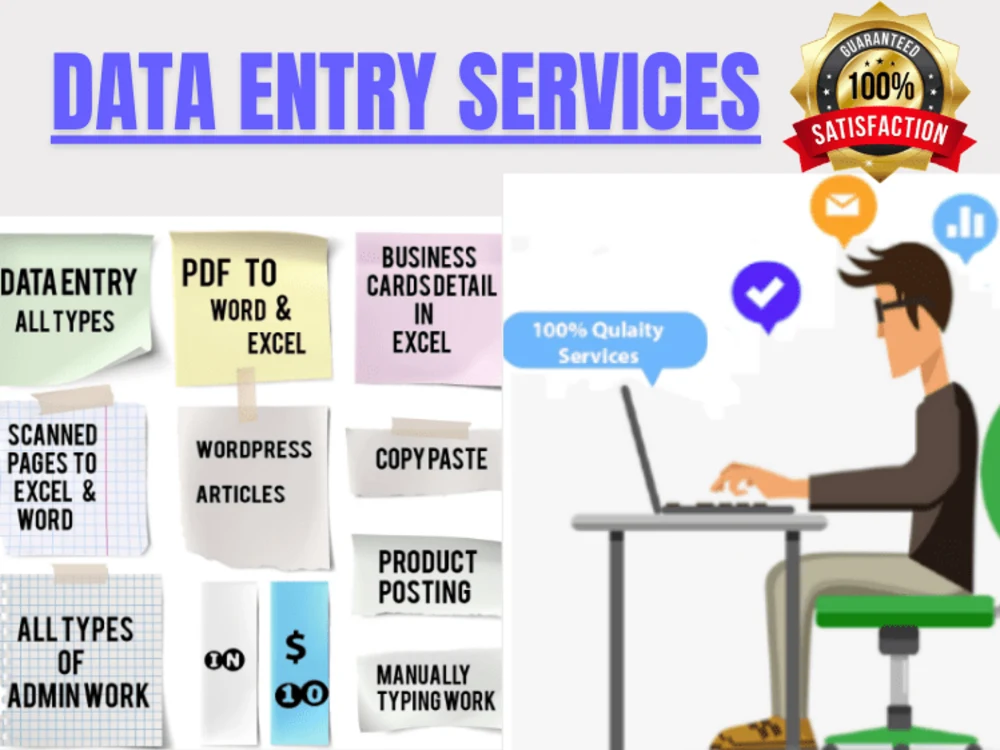 Any types of data, word and excel, typing data entry | Upwork