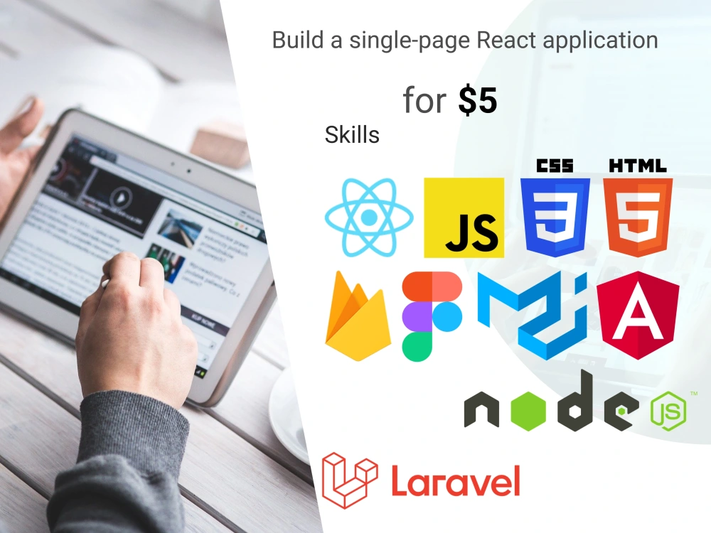 A simple single-page React Application for $5 | Upwork