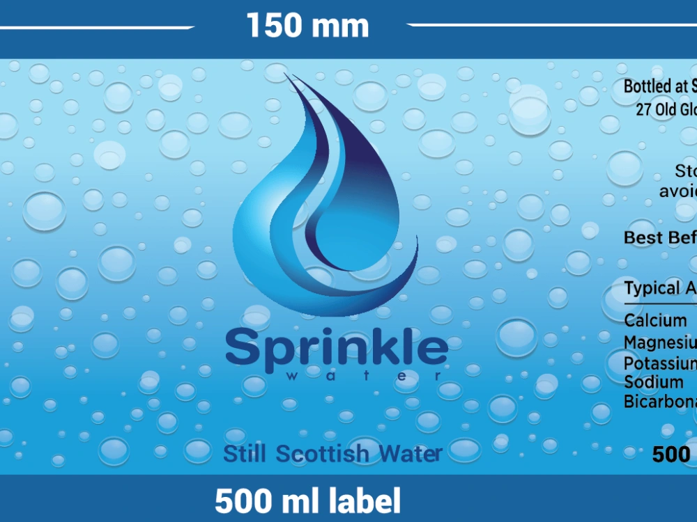 A Professional water bottle label design with editable source file | Upwork