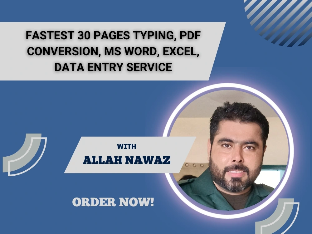 Fast & Reliable Typing, PDF Conversion, MS Word, Excel, Data Entry Services | Upwork