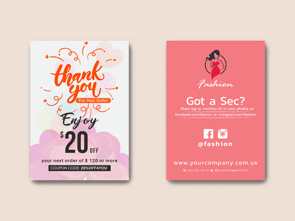 Product Insert Card, Amazon Thank You Card design | Upwork