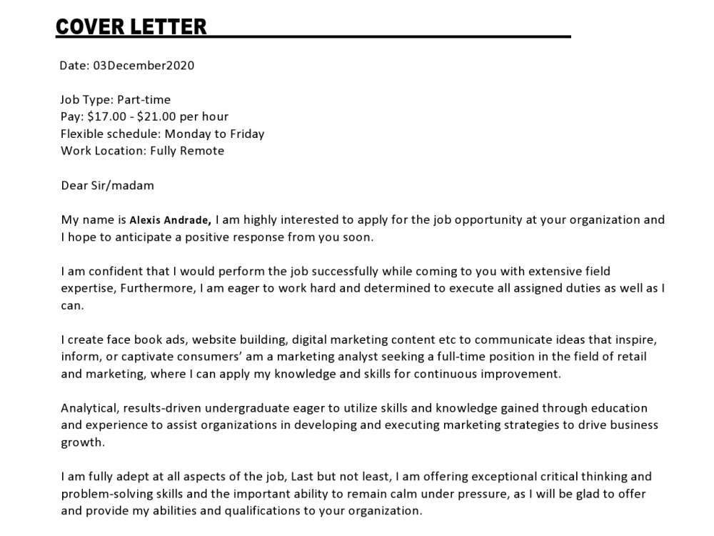 A job-winning Cover Letter | Upwork