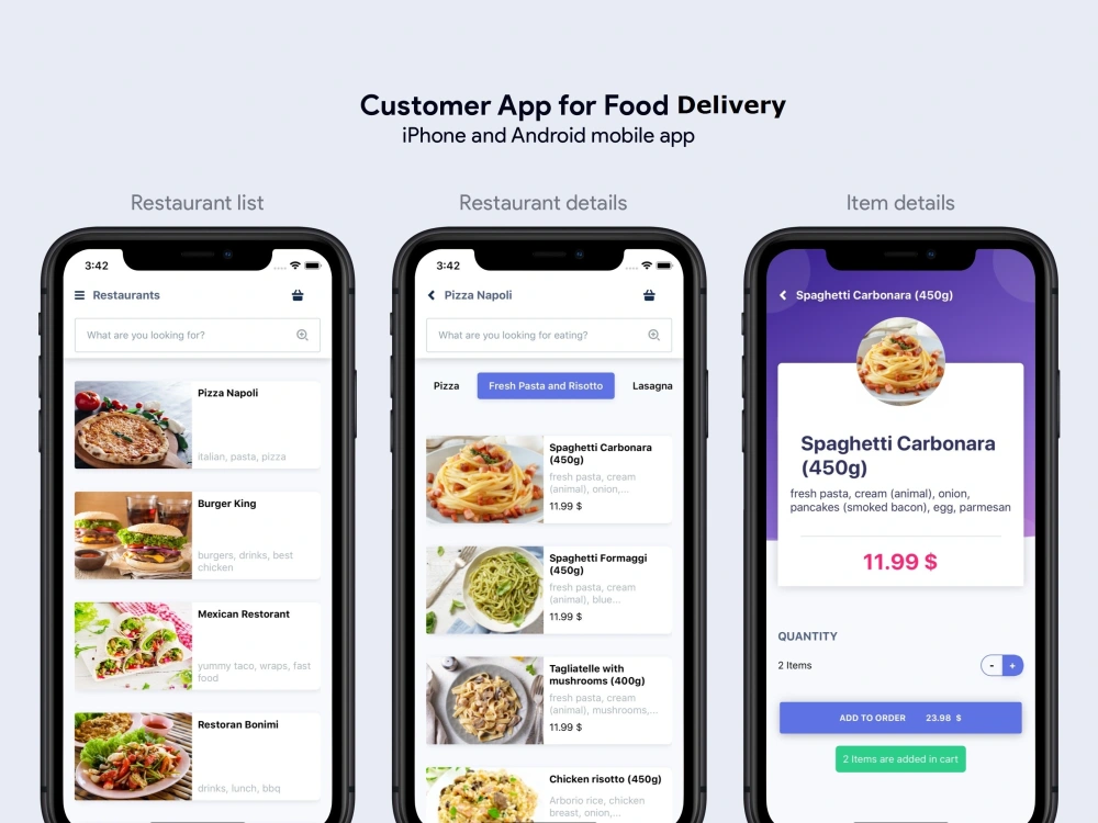 Multiple Restaurants Food Order & Delivery platform including iOS ...