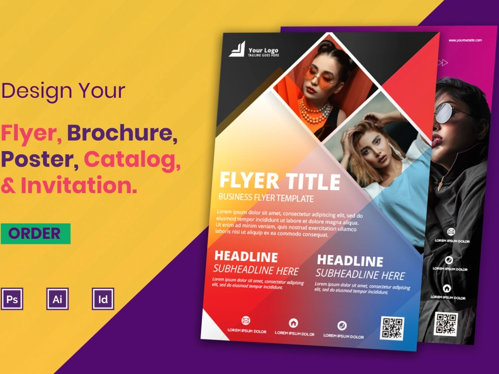 Business promotional flyer design, brochure, stationary and logo design ...