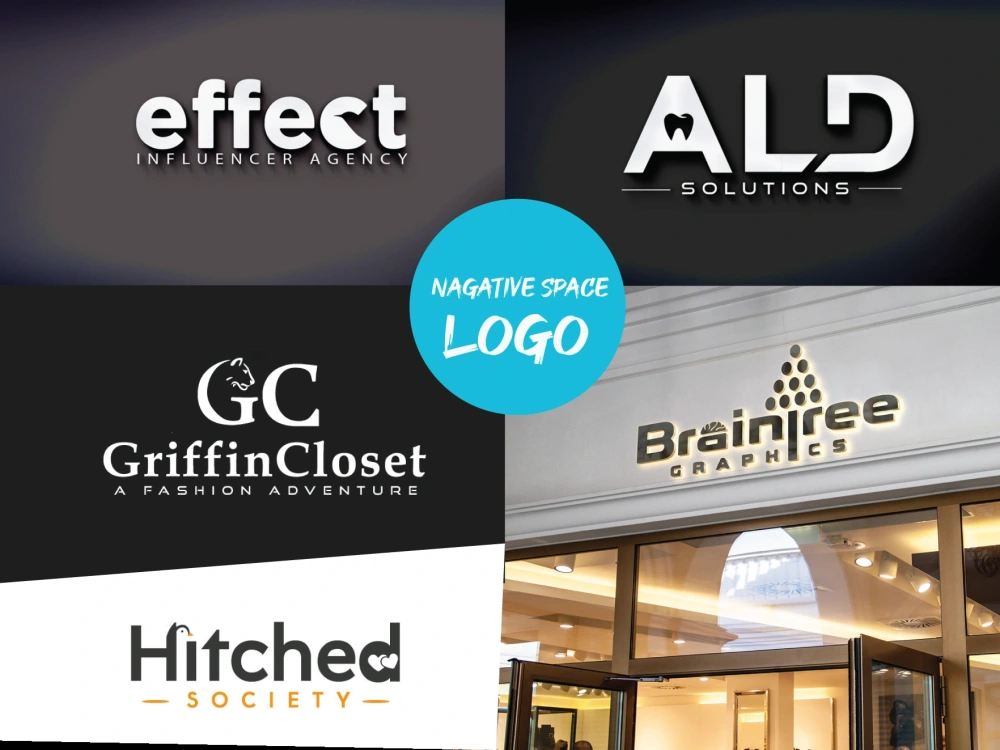 Modern minimalist negative space logo or typography monogram lettermark ...