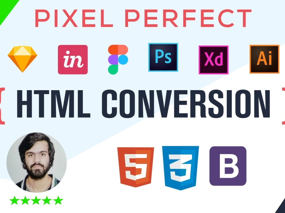 PSD/Figma/Adobe XD/Sketch Landing Page to HTML5/Bootstrap/WordPress/React | Upwork