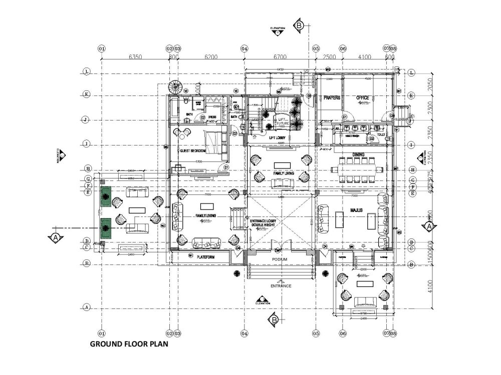 Complete set of Architectural working drawings with design and drafting ...
