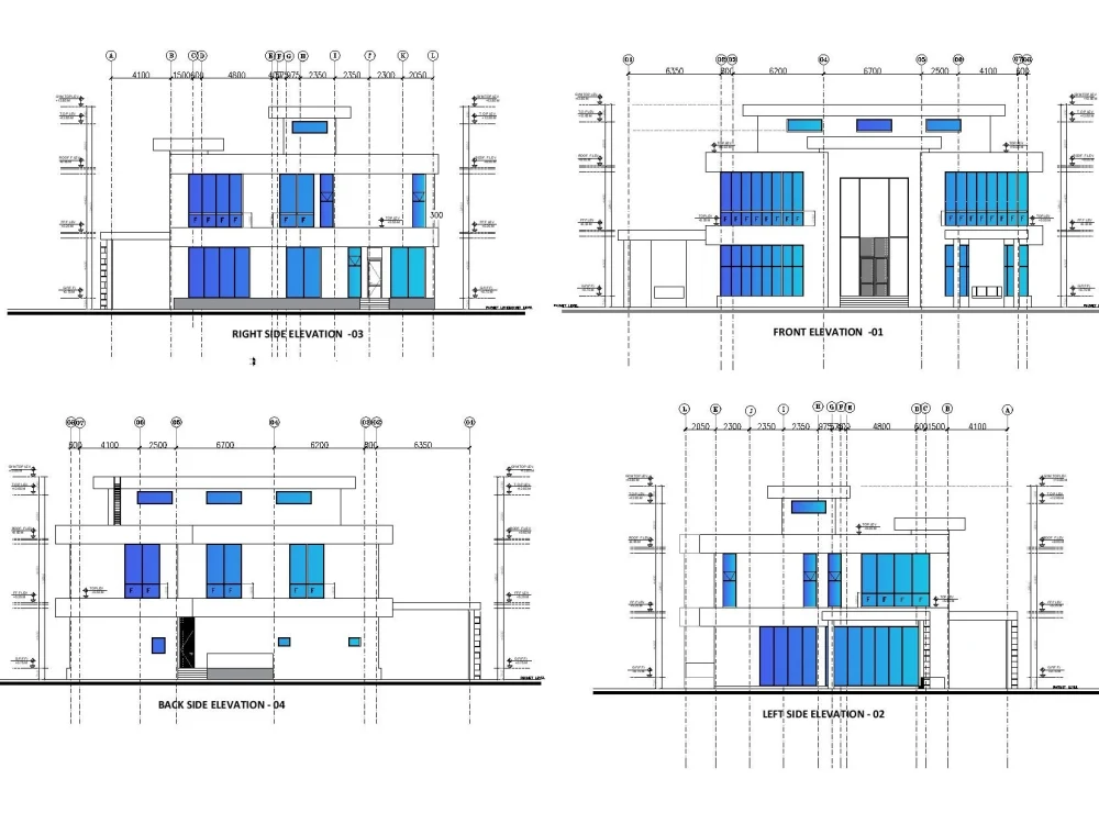 Complete set of Architectural working drawings with design and drafting ...