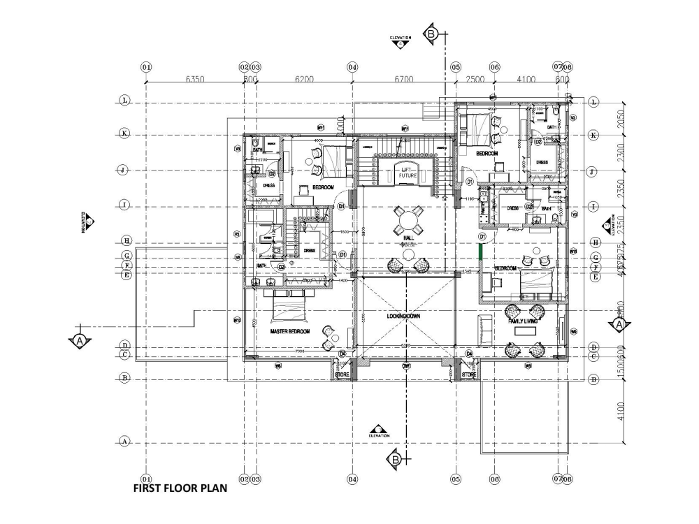 Complete set of Architectural working drawings with design and drafting ...