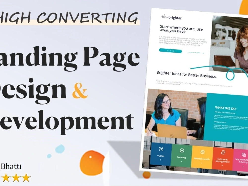 Design, Create custom, modern & professional Landing Page | Upwork