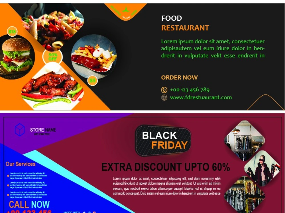 Eye catching web banner,header or cover design for your company or ...