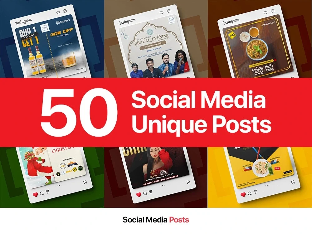50 unique social media posts (Facebook, Instagram, etc.) | Upwork