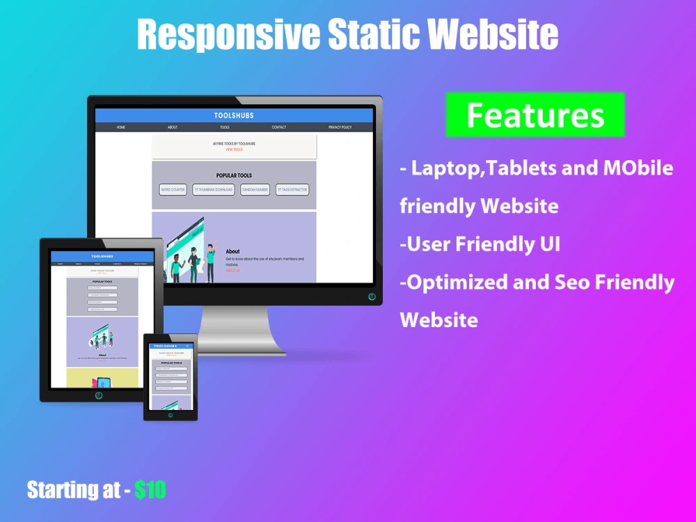 Static websites and landing pages of products | Upwork