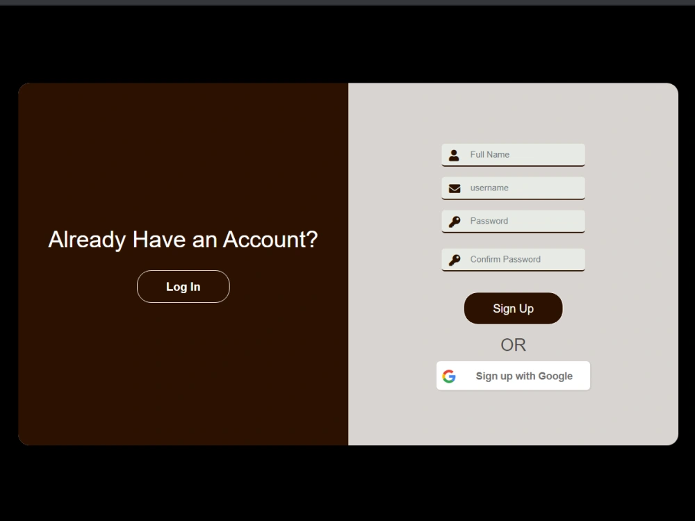 A fully functional single page Login/Signup. | Upwork