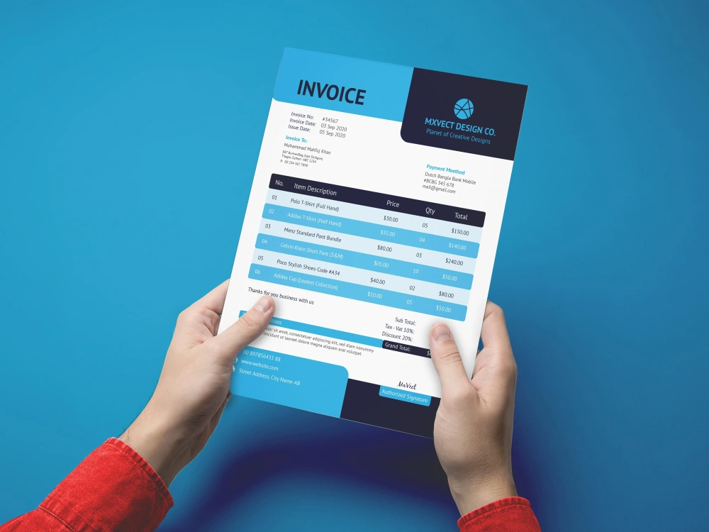 A stunning invoice, letterhead, order form, or price list design | Upwork