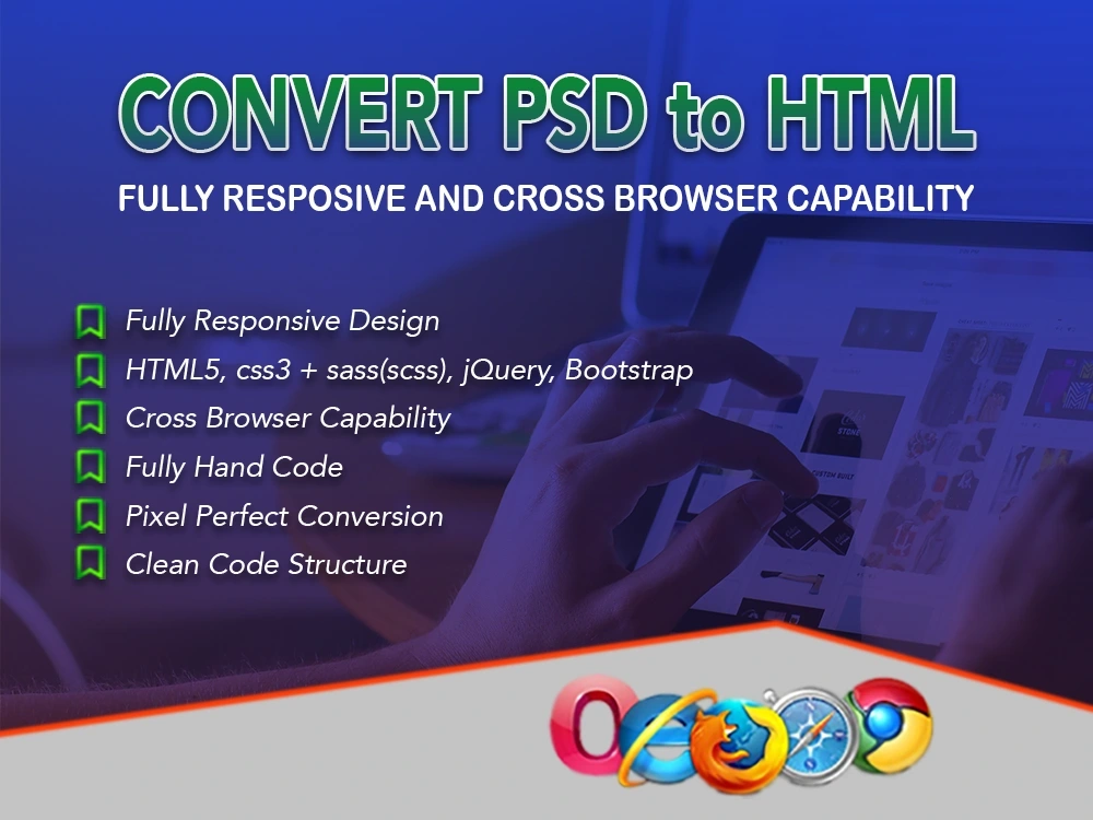 A fully responsive PSD/XD/FIGMA to HTML/CSS | Upwork