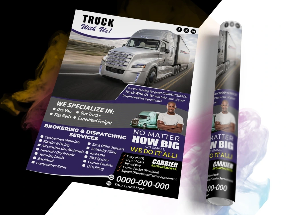A unique trucking Flyer designed for your business | Upwork