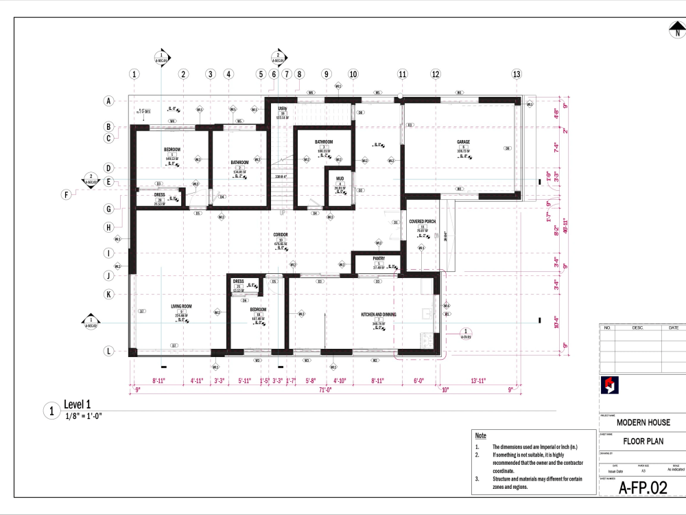 Professional 2D architectural engineering drawings in AutoCAD or Revit ...