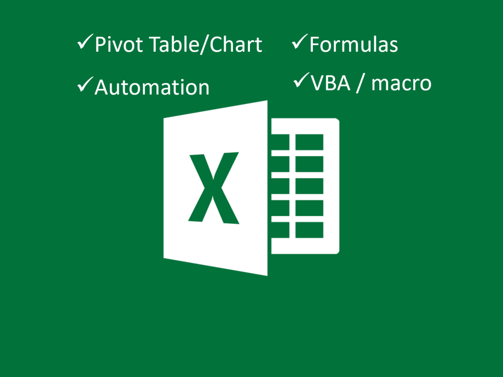 Excel sheet formula, pivot table, chart, vlookup, automate using macro | Upwork