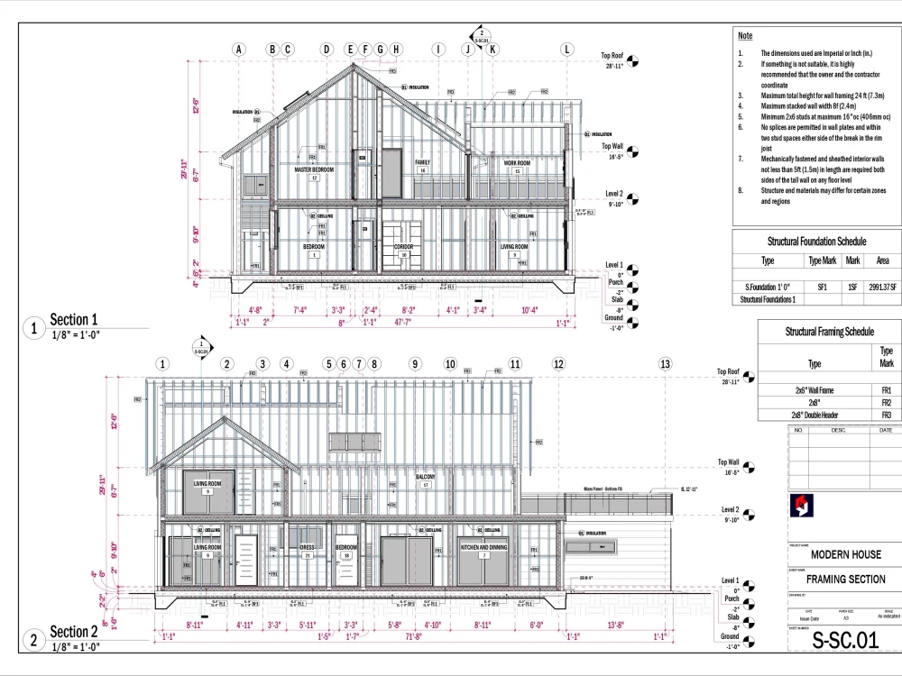 Professional 2D architectural engineering drawings in AutoCAD or Revit ...
