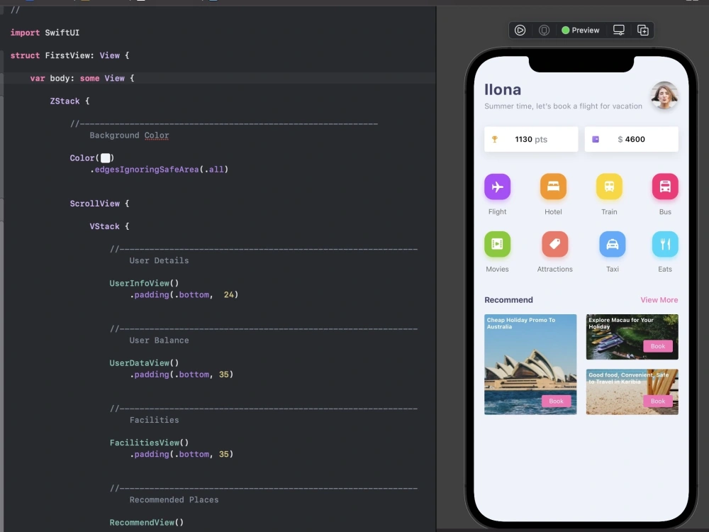 A Static App Of Your Designs One Screen Using Swiftui Upwork