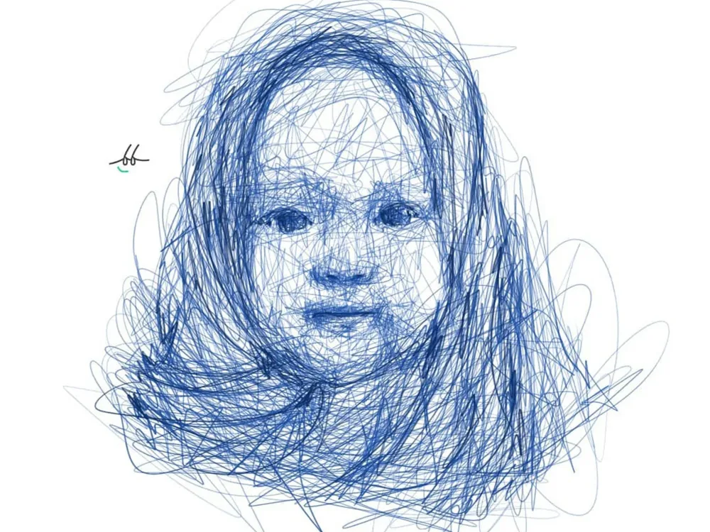 A portrait drawing in scribble art, personalized line drawing portrait | Upwork