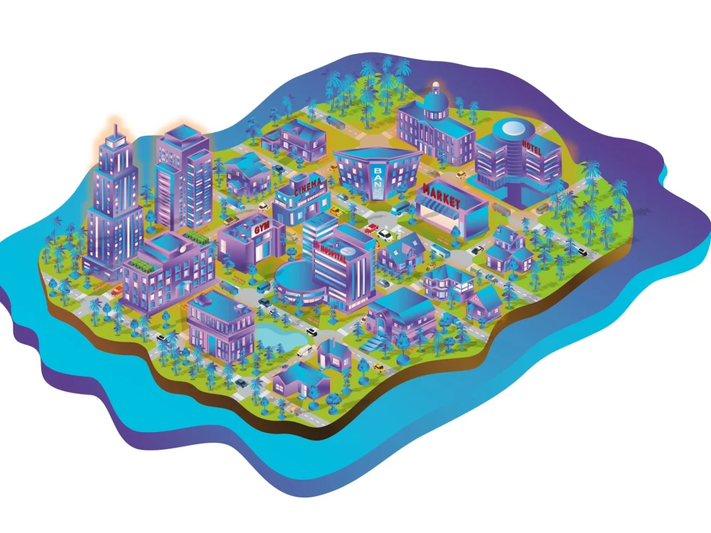 High-quality isometric illustrations or maps designed professionally ...