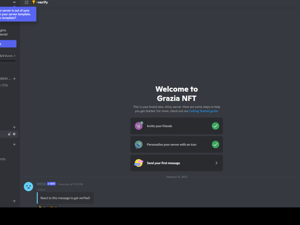 A fully functional NFT Discord Server. | Upwork