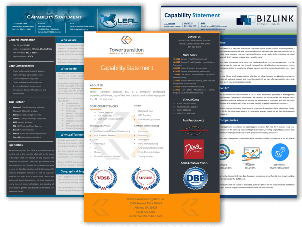 Professional Capability Statement Template design for your business ...