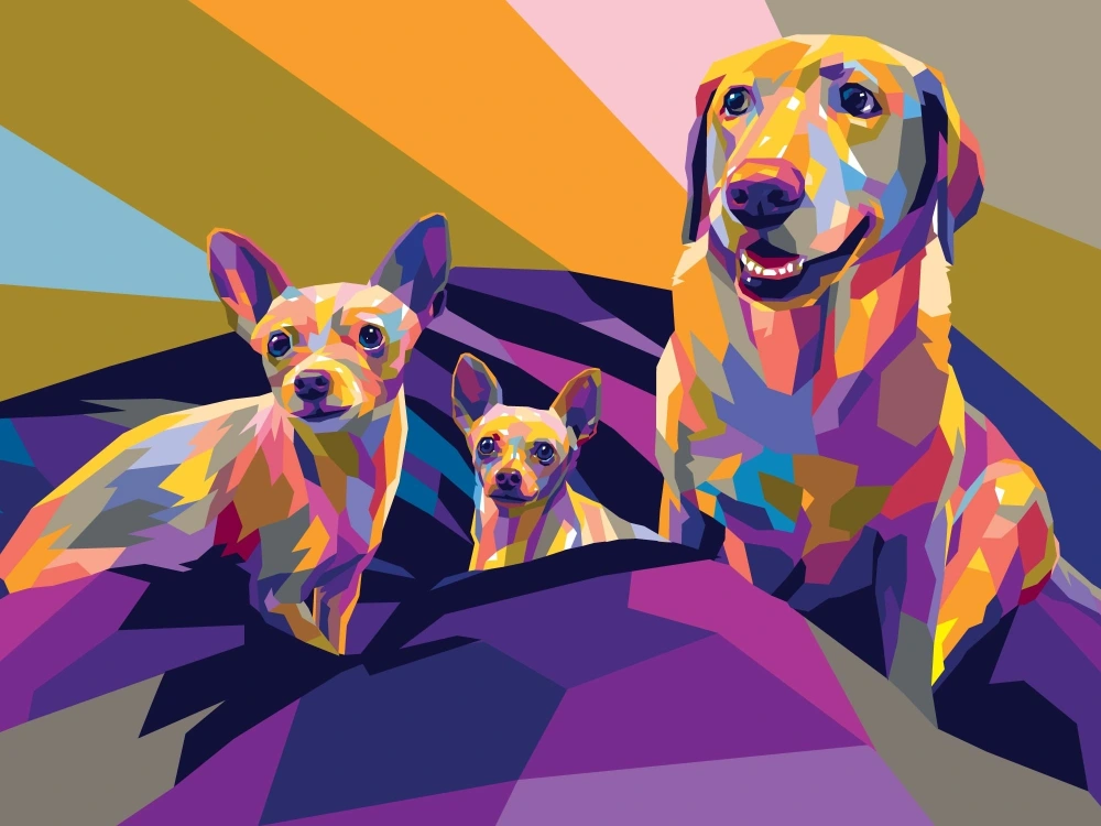 A pop art of dog cat pet and other animals portrait | Upwork