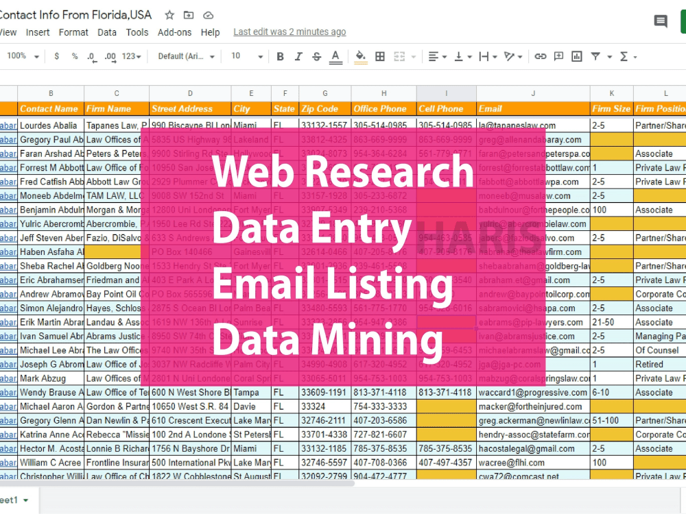 Professional web research, data mining and data entry eservices | Upwork