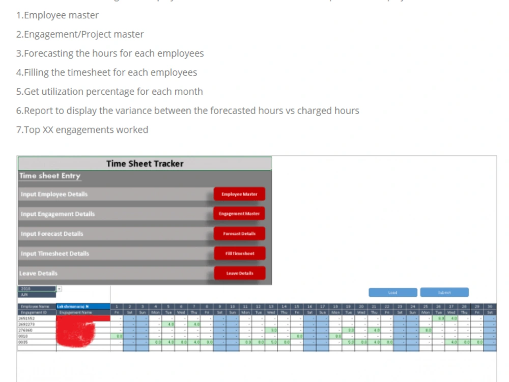 A user friendly tool for Time sheet management | Upwork