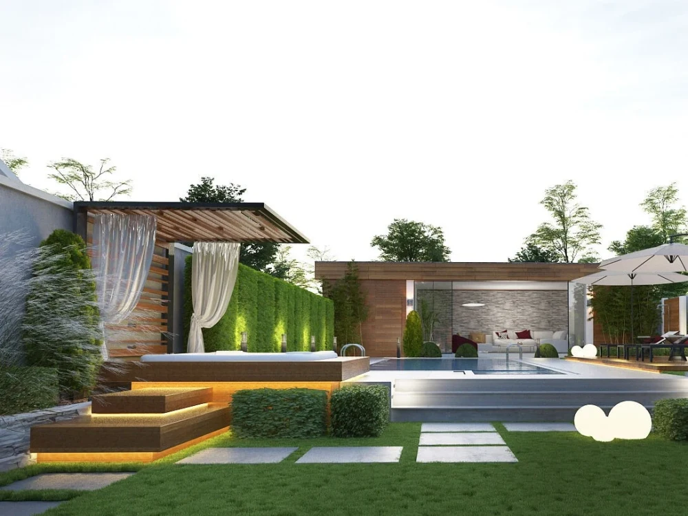 Modern garden or backyard landscape design and 3d renderings | Upwork