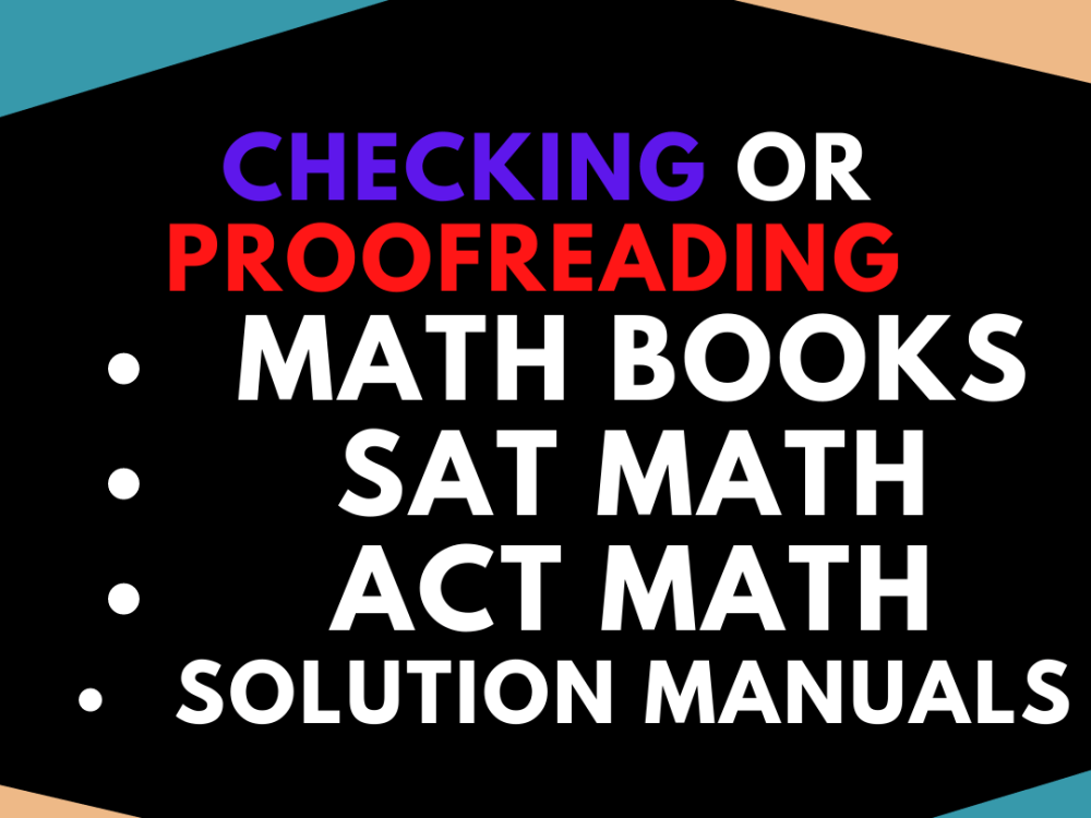 Rechecking or Proofreading of Your math, SAT, ACT book or Solution ...