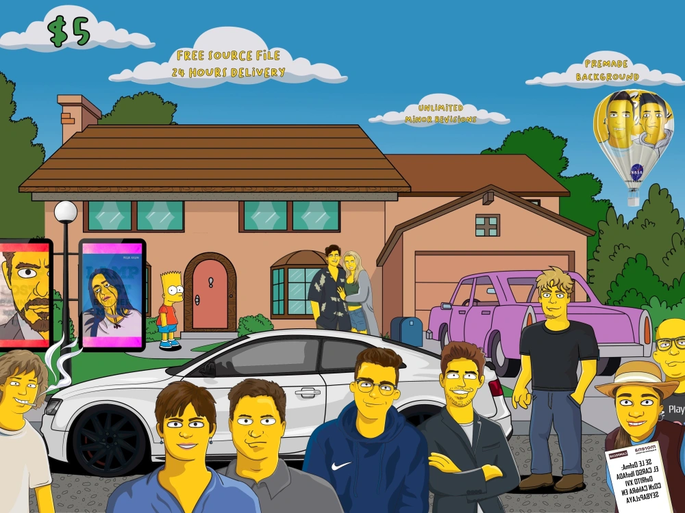 An amazing Simpsons Custom Portrait | Upwork