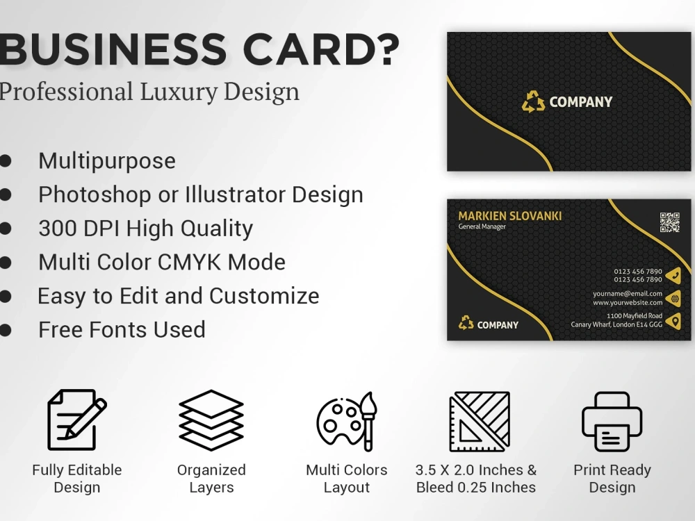 Minimal elegant luxury unique business card design | Upwork