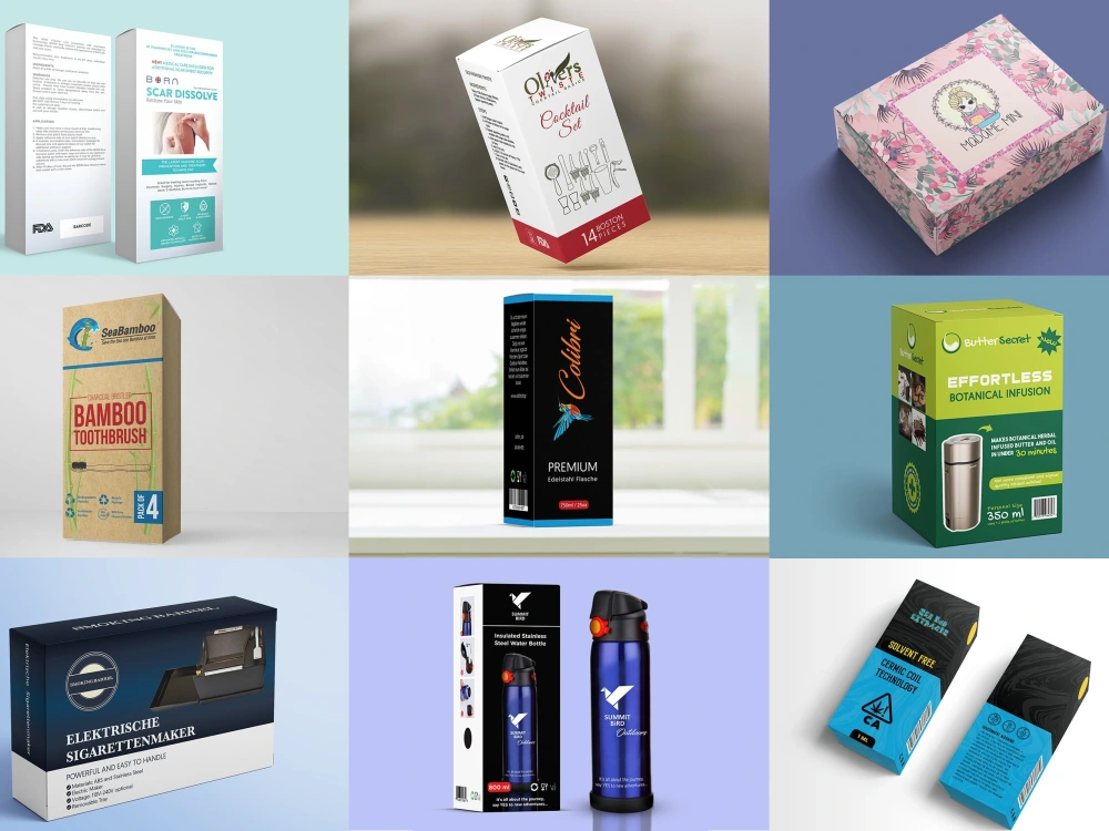 A minimalistic box packaging design, mailer box, product box and 3d ...