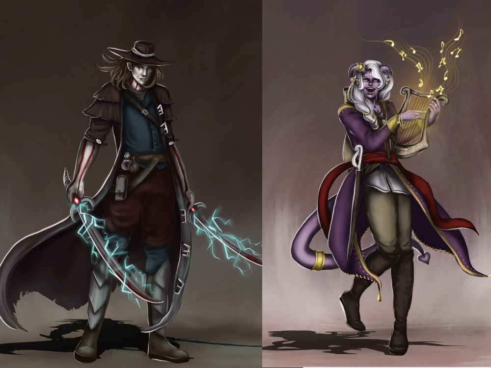 Character art with basic/custom background | Upwork