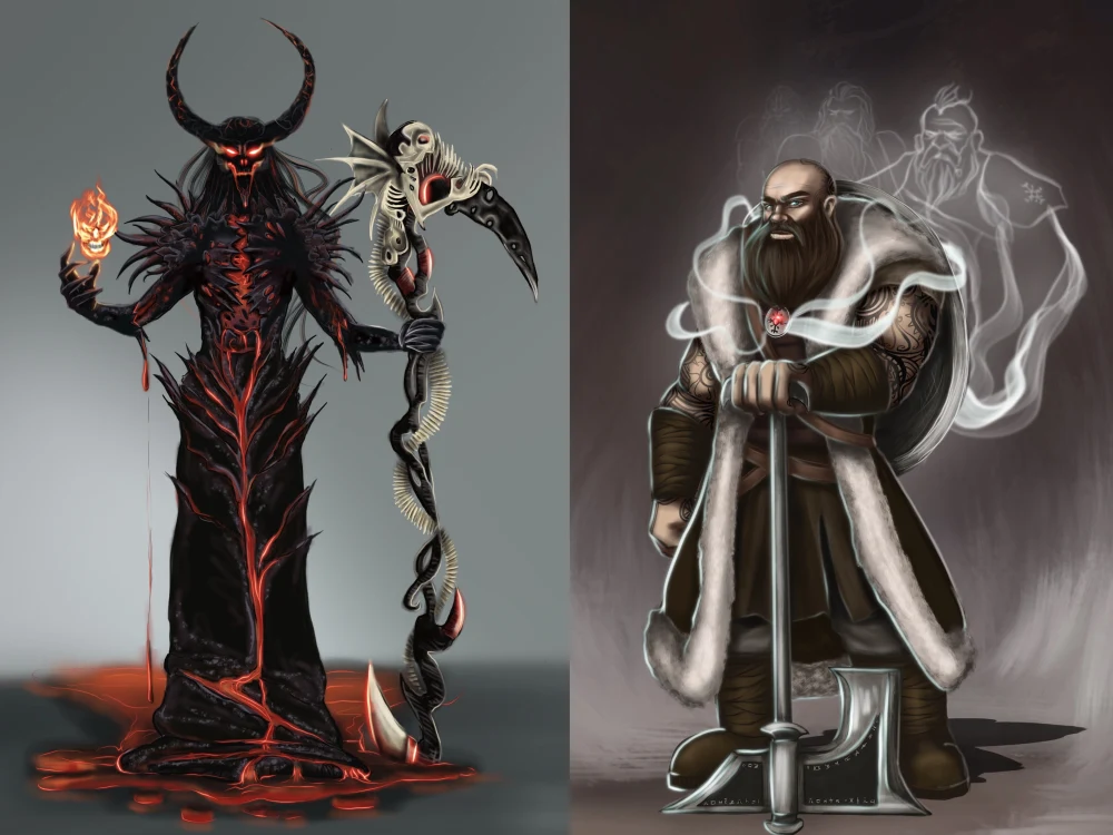 Character art with basic/custom background | Upwork