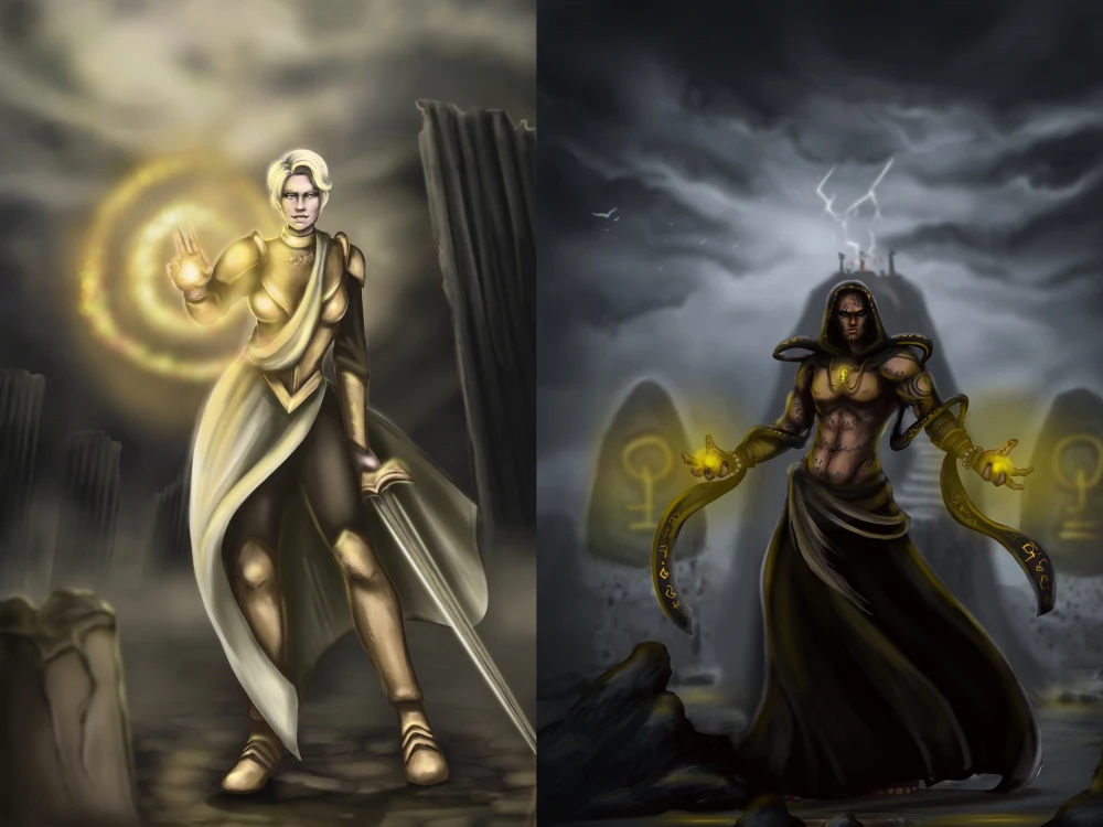 Character art with basic/custom background | Upwork