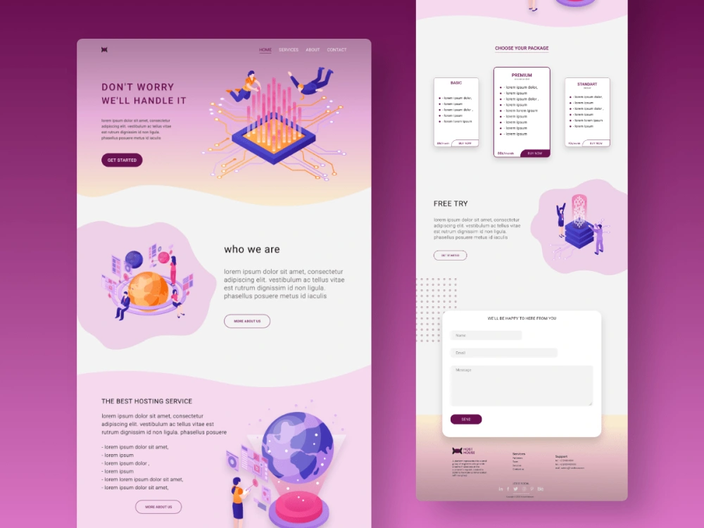 An eye catching UI Design for your Landing page | Upwork