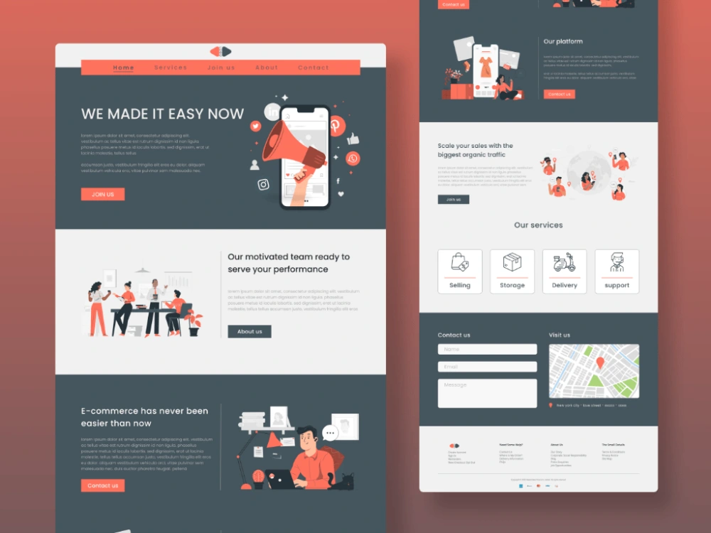 An eye catching UI Design for your Landing page | Upwork