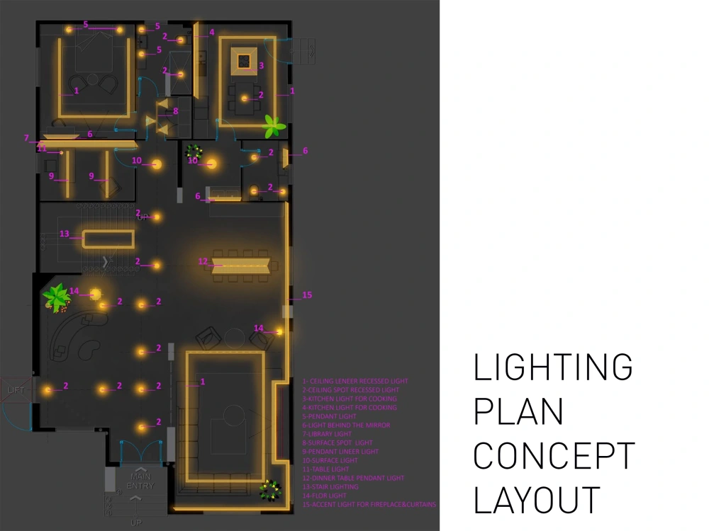 Lighting plan concept layout for your interiors | Upwork