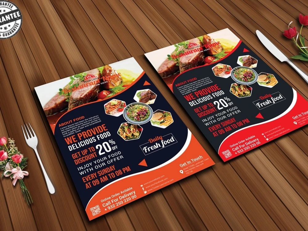 A modern food menu and bar menu design | Upwork