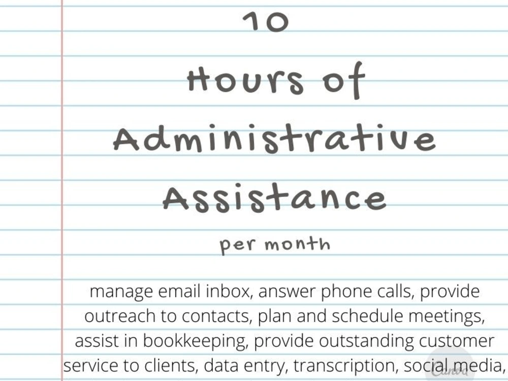 10 hours of Virtual Administrative Assistance per month | Upwork