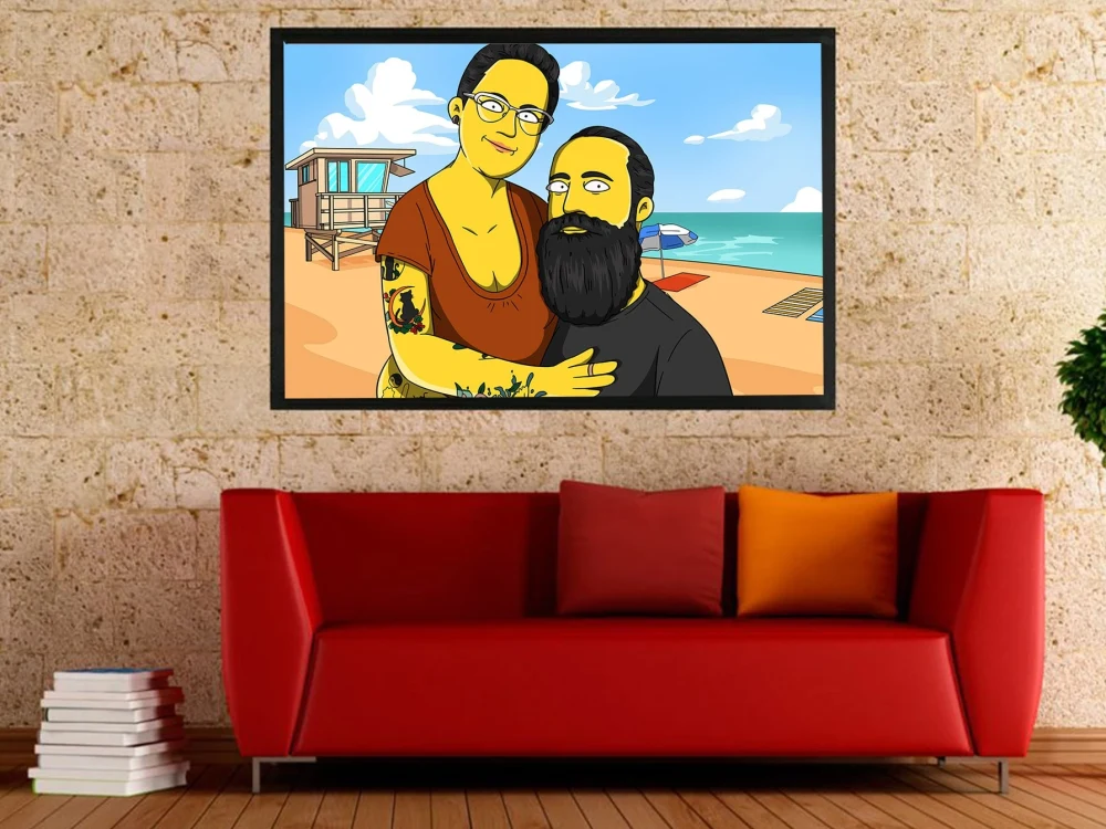 A Simpson style custom portrait cartoon | Upwork